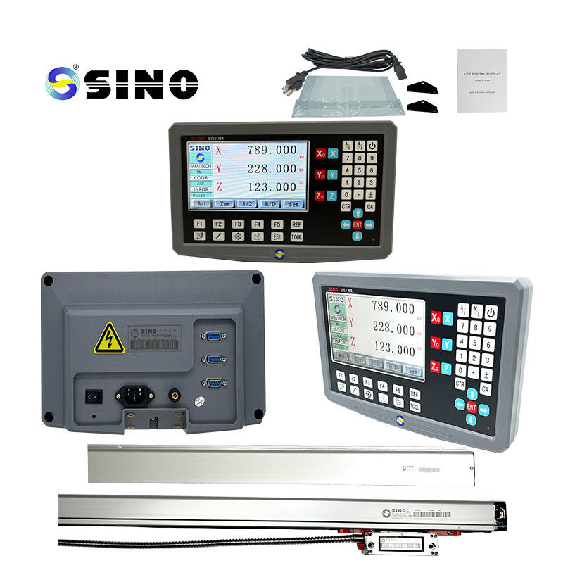 SINO SDS2-3VA Sistema de lectura digital DRO de 3 ejes con regla lineal de vidrio KA300 ...